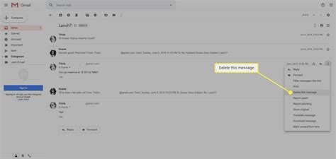 Gmail FAQ Deleting An Individual Email