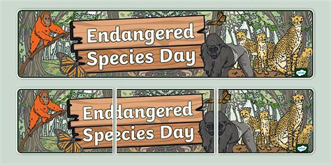 Endangered Species Day Display Banner Teacher Made