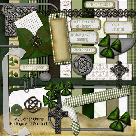 Irish Heritage Digital Scrapbooking Kit Etsy