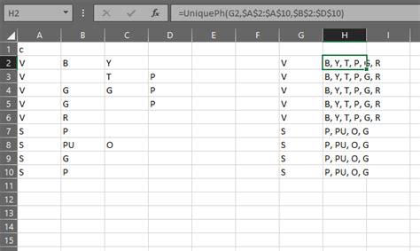 Excel Index Multiple Columns And Match Distinct Values Returning