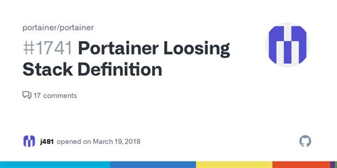 Portainer Loosing Stack Definition · Issue 1741 · Portainerportainer