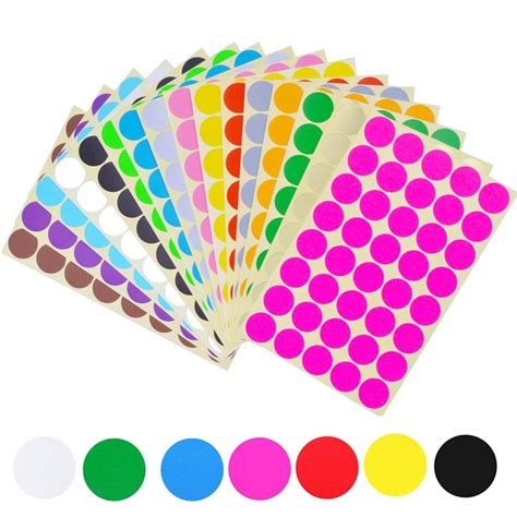 Multi Purpose Round Labelscolour Dots With Permanent Adhesion Kingly