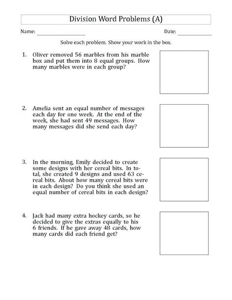 Printable 4th Grade Math Worksheets Word Problems