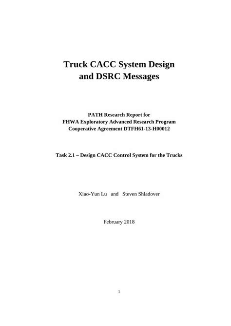 pdf truck cacc system design and dsrc messages · 6 figure 2 2 is the