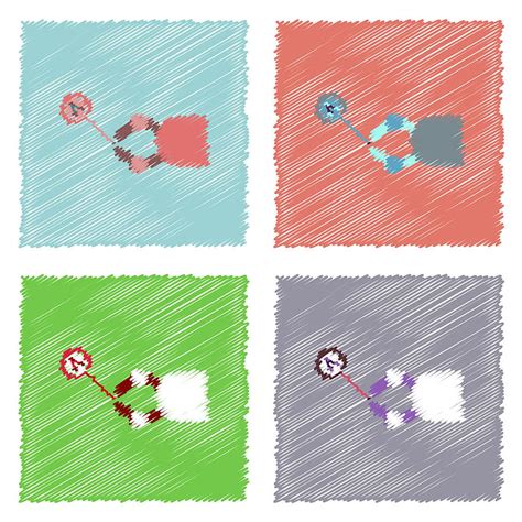 플랫 아이콘 디자인 컬렉션 분자와 로봇 벡터 Ai Eps Uidownload