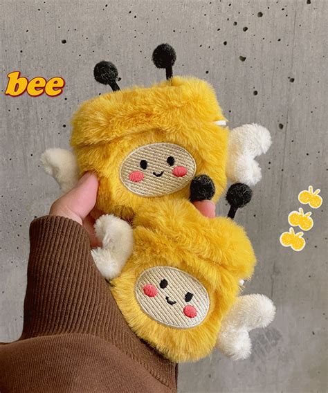 신상 귀여운 꿀벌 퍼 에어팟케이스 뽀그리 뽀글이 털 프로 1세대 2세대 3세대 뽀그리케이스 에이블리