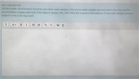 solved 3 results plot absorbance vs concentration for the