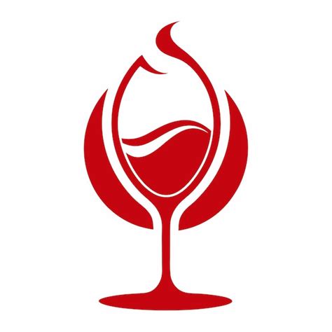 Red Wine Glass Logo Design Vector Art And Illustration Premium Ai