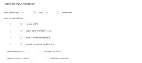 Password Validation Asgardeo