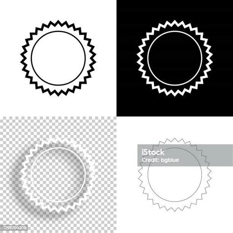 스타 버스트 태양 버스트 배지 디자인 아이콘입니다 빈 흰색 및 검은색 배경 선 아이콘 개념에 대한 스톡 벡터 아트 및 기타 이미지 Istock