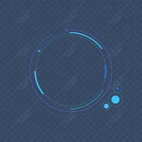 Free Blue Tech Border Round Tech Border Vector Line Border Blue Technology Border Round