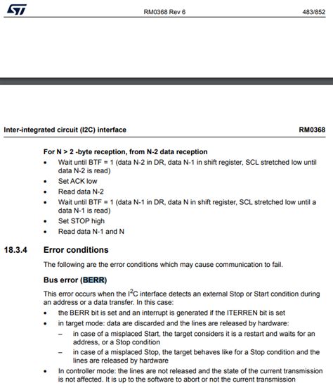 stm32f4 as i2c slave getting berr on with specific