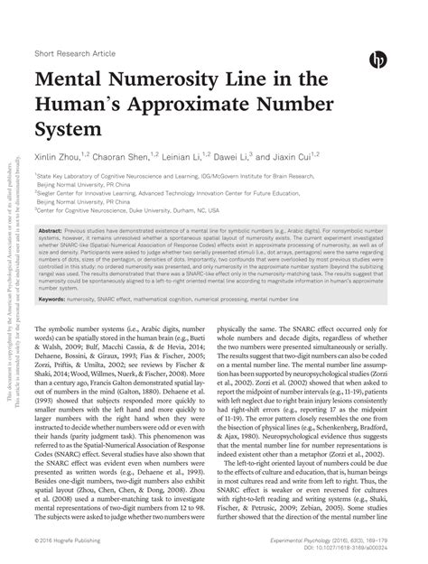 pdf mental numerosity line in the human s approximate number system
