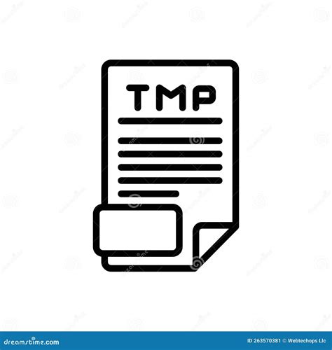 Black Line Icon For Tmp Collection And Document Stock Vector Illustration Of Shape Archive