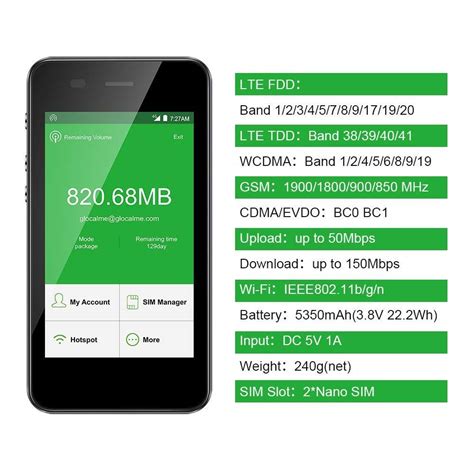 Glocalme G Lte Global Mobile Hotspot Wi Fi With Gb Global Initial Data Sim Free For Internet