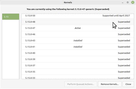 linux mint21 show all available kernels in grub at boot