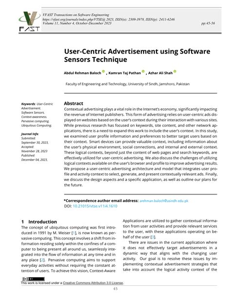 Pdf User Centric Advertisement Using Software Sensors Technique