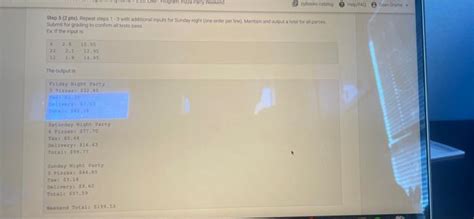 Solved 220 Lab Program Pizza Party Weekend Program