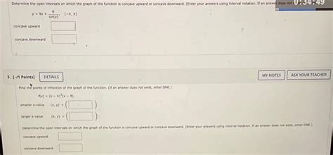 solved determine the open intervals on which th