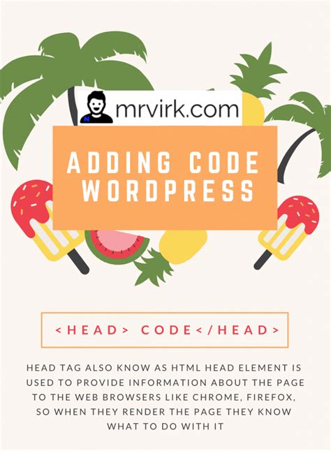 How To Add Code To Head Tag In Wordpress Mr Virk Media