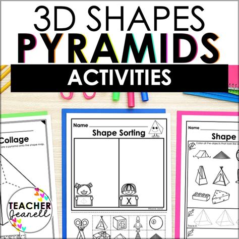 Pyramid 3d Shapes Worksheets Shape Recognition Teacher Jeanell