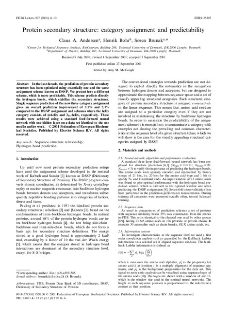 Pdf Protein Secondary Structure Category Assignment And Predictability