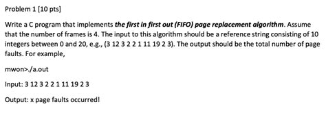 solved problem 1 10 pts write a c program that implements