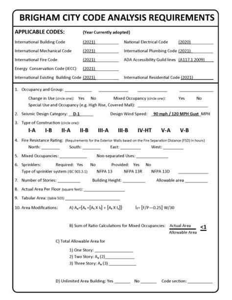 Design Criteria And Code Analysis Requirements Brigham City