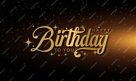Feliz Aniversário Para Você Letras Com Letras Douradas Vetor Premium