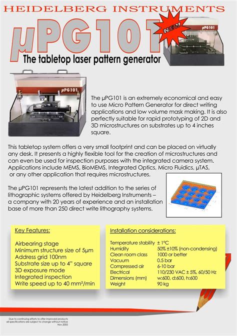 The Tabletop Laser Pattern Generator Heidelberg Instruments
