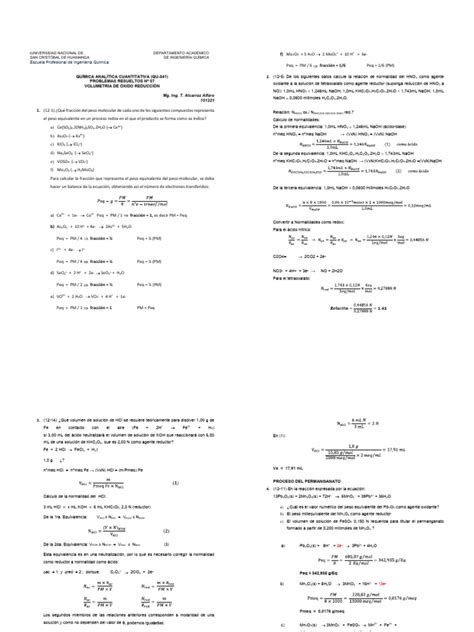 Oxido Reduccion 2021 Pdf Redox Cromo