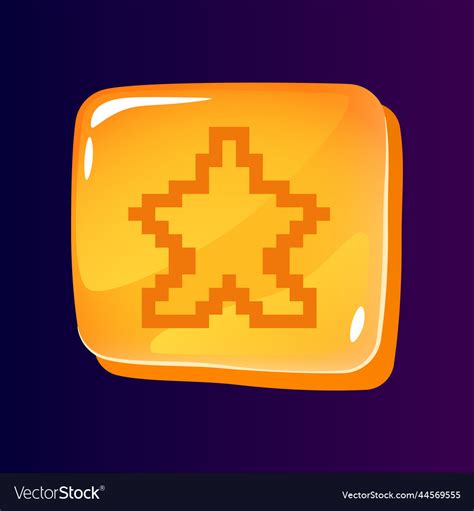 Rate Mark Glossy Ui Button With Pixelated Icon Vector Image