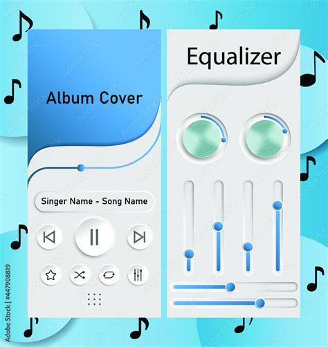 Material Design UI UX Screen Flat Web Icons For Musical Mobile Apps Stock Vector Adobe Stock