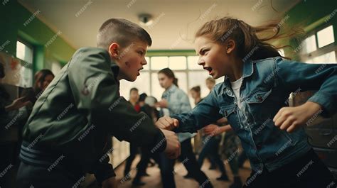 They Are Playing A Game Of Fighting In A School Hallway Generative Ai