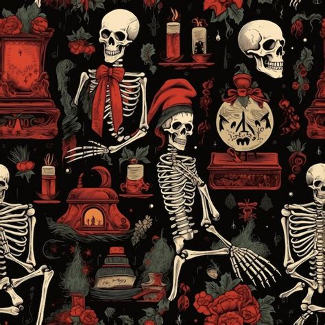 Premium Photo Horror Seamless Pattern Printable Digital Paper