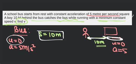 A School Bus Starts From Rest With Constant Acceleration Of 5 Metre Per S