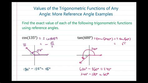 The Reference Angle More Examples Youtube