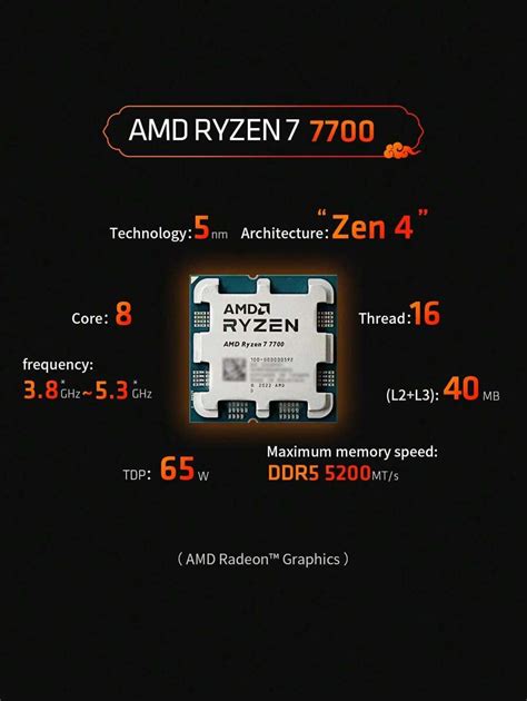 Ryzen 7 7700 Cpu 3 8ghz Basistakt 8 Kerne 16 Threads Desktop Prozessor Cpu Am5 Sockel