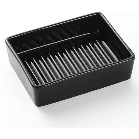 Snagshout Eyrozia Black Rectangle Soap Dish Modern Ceramic Hand Soap Holder Bar Soap Holder