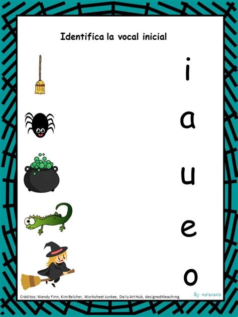 Pareo De Vocales Halloween Worksheet Spanish Halloween Crossword