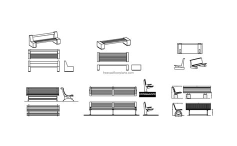 Urban Benches Autocad Block Free Cad Floor Plans