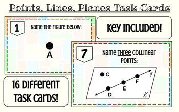 Points Lines Planes Task Cards By LindseyLovesMath TPT