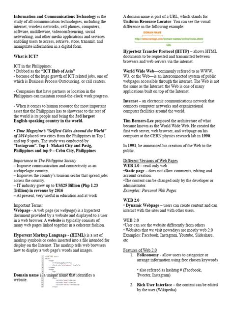 ict reviewer pdf world wide web internet and web