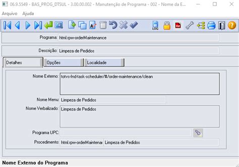 framework linha datasul frw programa limpeza de pedidos html rpw