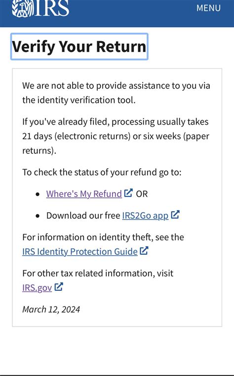 Verification Notice Disappeared R Irs