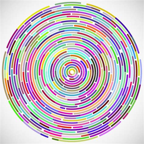colorful dashed random concentric circles abstract background stock