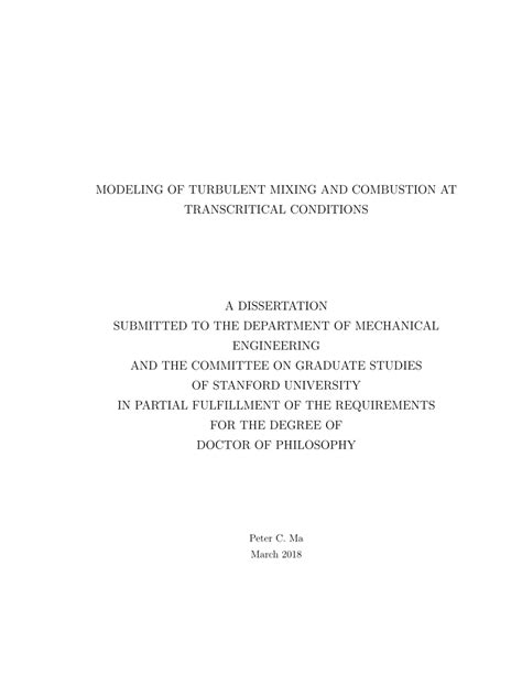 Pdf Modeling Of Turbulent Mixing And Combustion At Transcritical