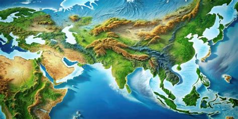 High Resolution Topographic Map Showcasing Diverse Terrain Lush