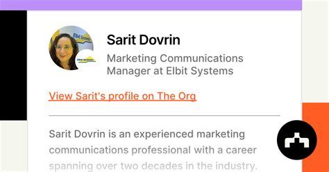 Sarit Dovrin Marketing Communications Manager At Elbit Systems The Org