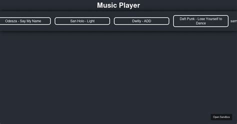 Music Player Forked Codesandbox